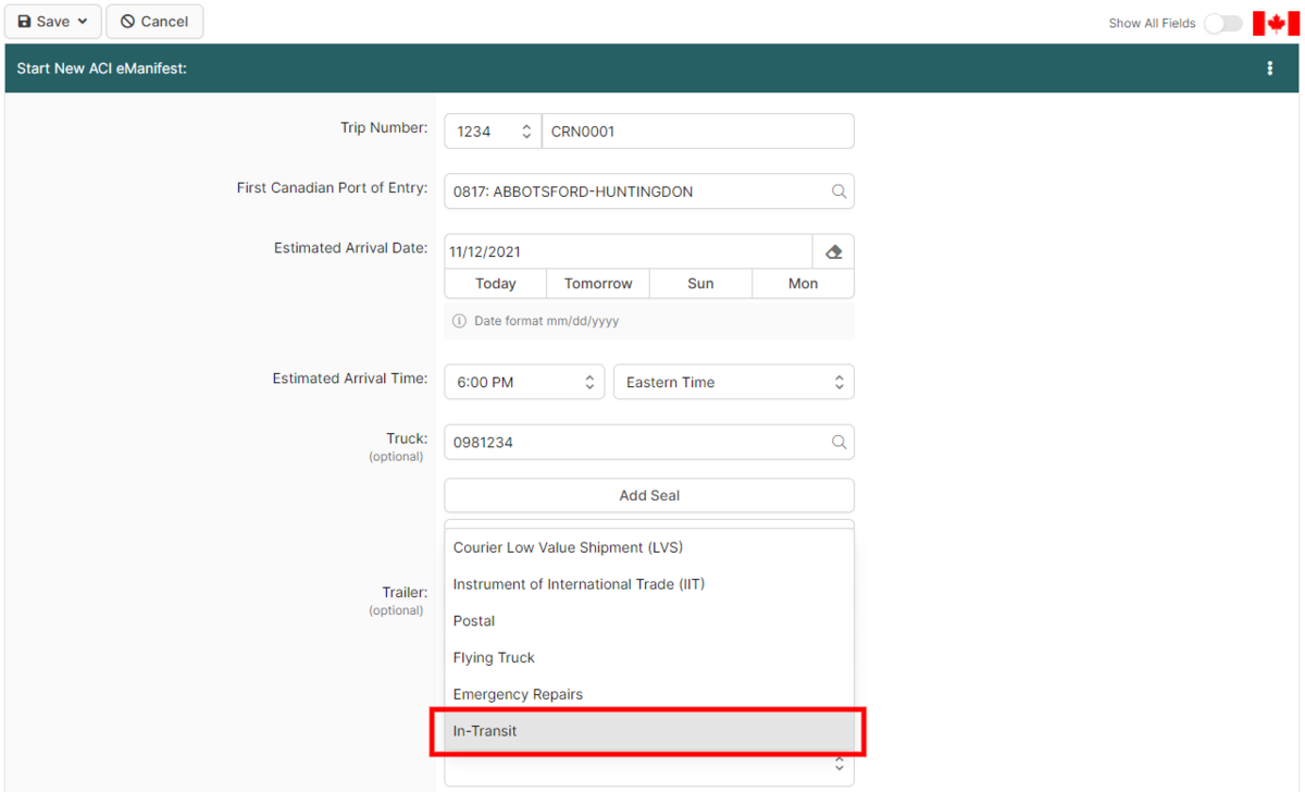 In-Transit Manifest (CBSA) - BorderConnect Wiki