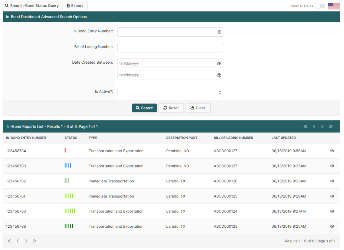 In-Bond Dashboard (U.S. In-Bond Manager) - BorderConnect Wiki