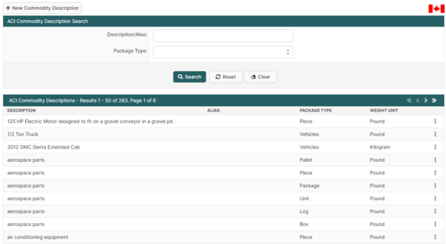 ACI Commodity Description Search Page (ACI eManifest) - BorderConnect Wiki