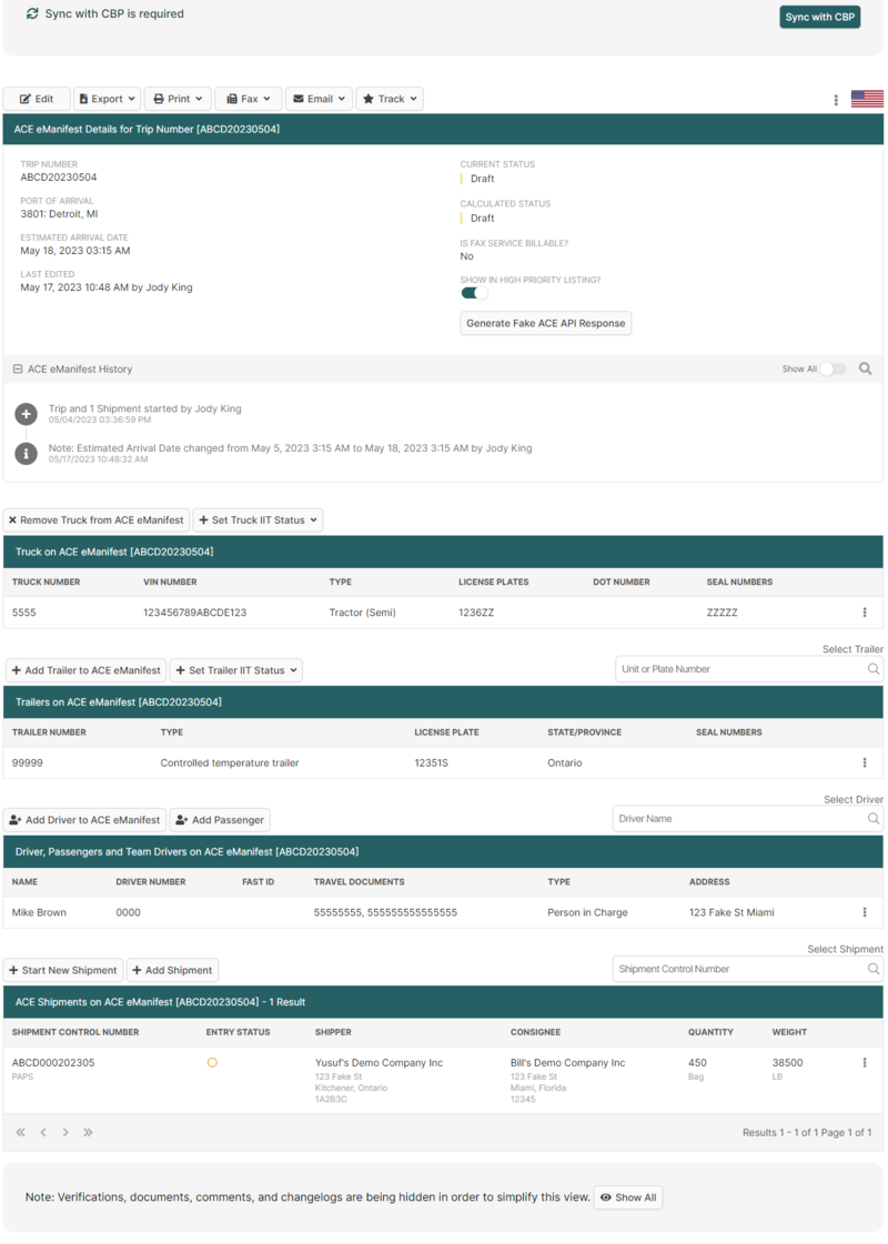 ACE Manifest Details Page (ACE Manifest) - BorderConnect Wiki
