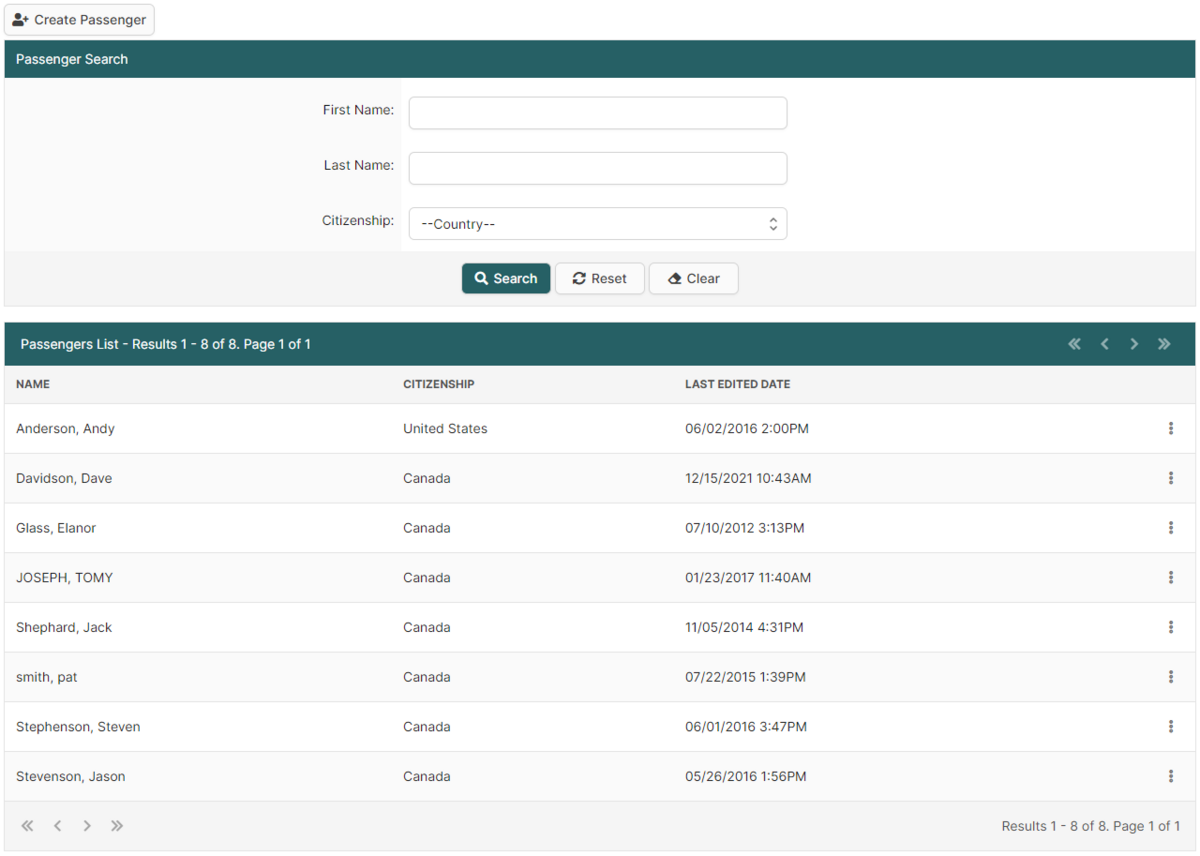 Passenger Search Page (ACE and ACI eManifest) - BorderConnect Wiki