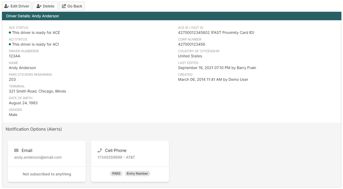 Driver Details Page (ACE and ACI eManifest) - BorderConnect Wiki
