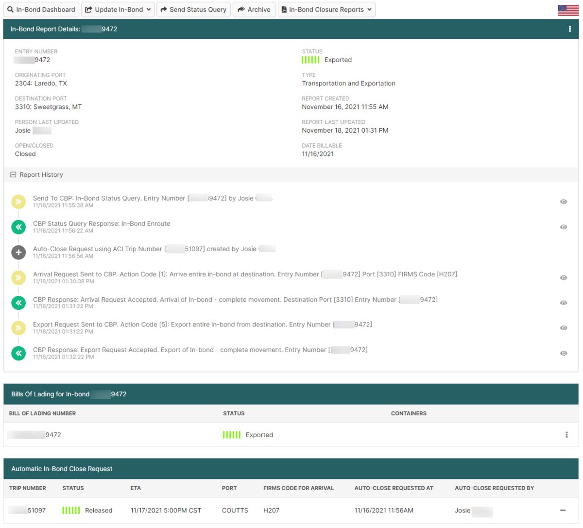 In Bond Manager Dashboard (U.S. In-Bond Manager) - BorderConnect Wiki