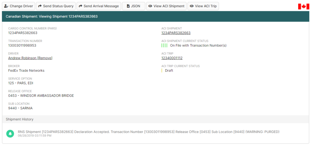 PARS Shipments Basic Overview (CBSA Shipments) - BorderConnect Wiki