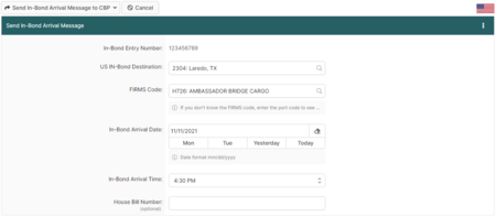 US In Bond Manager Guide (CBP) - BorderConnect Wiki