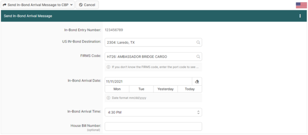 US In Bond Manager Guide (CBP) - BorderConnect Wiki