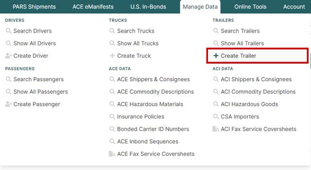 Creating and Maintaining Trailer Profiles (ACE and ACI eManifest ...