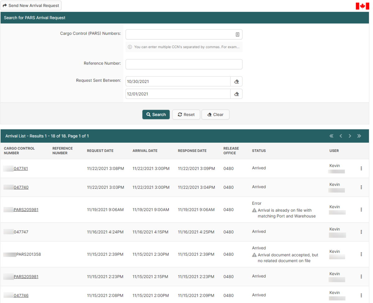 Warehouse Arrival Certification Message (WACM) Guide (CBSA ...